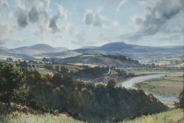 View From Christchurch Looking Over The Usk Towards Twmbarlwm - by J E ...