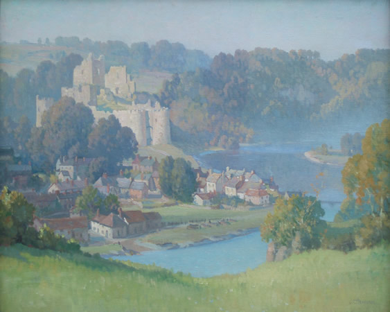Chepstow Catle and the River Wye - by J E Hennah